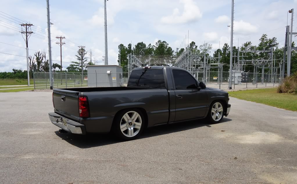 99 rcsb storm grey silverado lowered 5/8 drop on brand new ltz 20" rims ...
